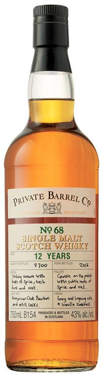 Private Barrel Co. No.68 Single Malt Scotch 12 Year Old